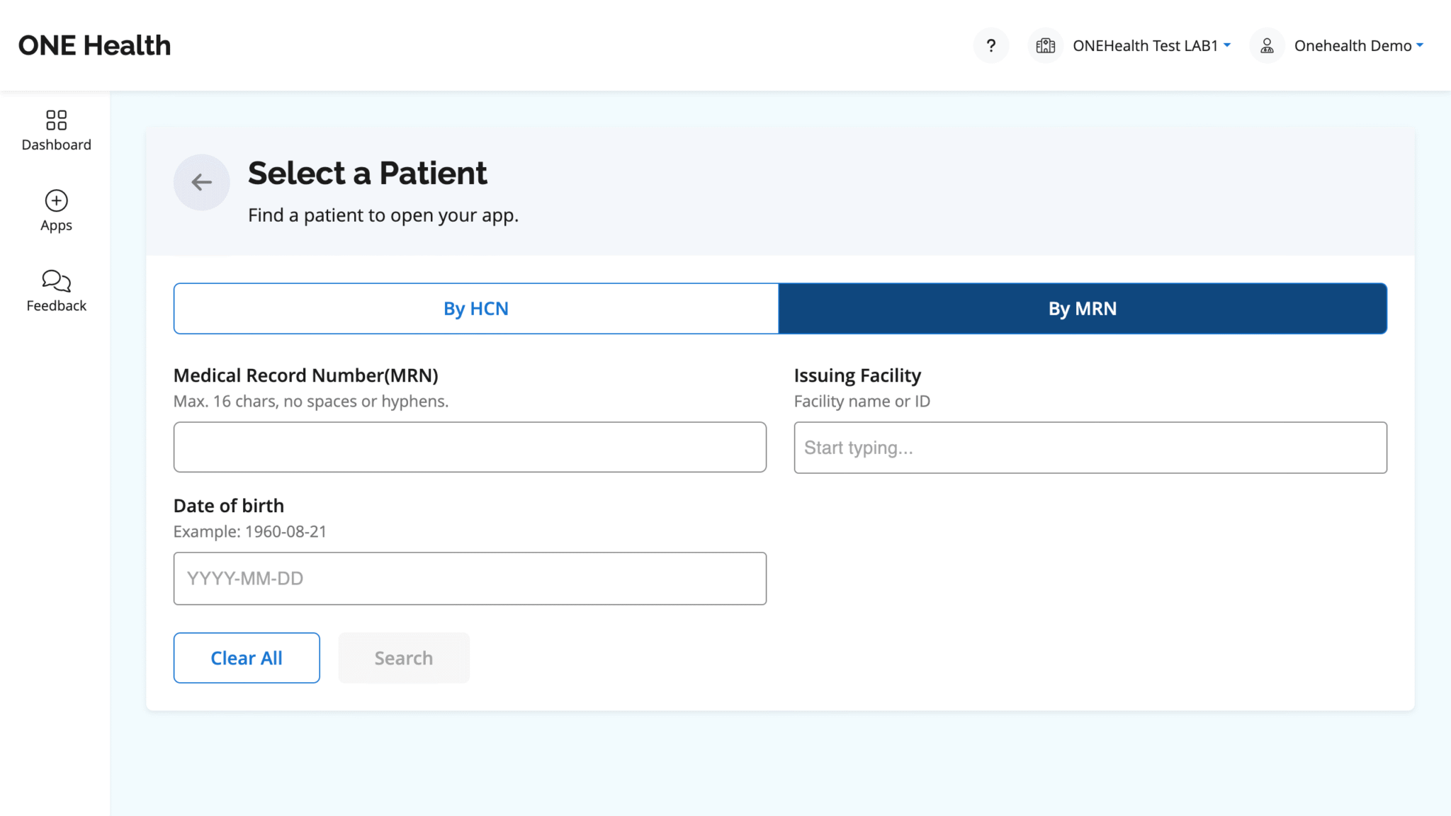 How to Search for a Patient – ONE Help Centre