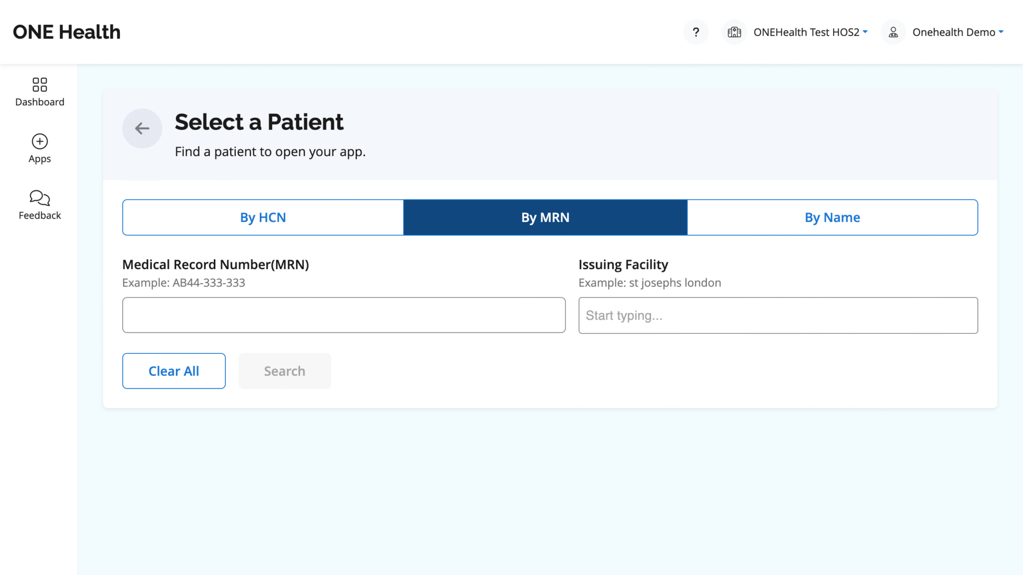 How to Search for a Patient – ONE Help Centre