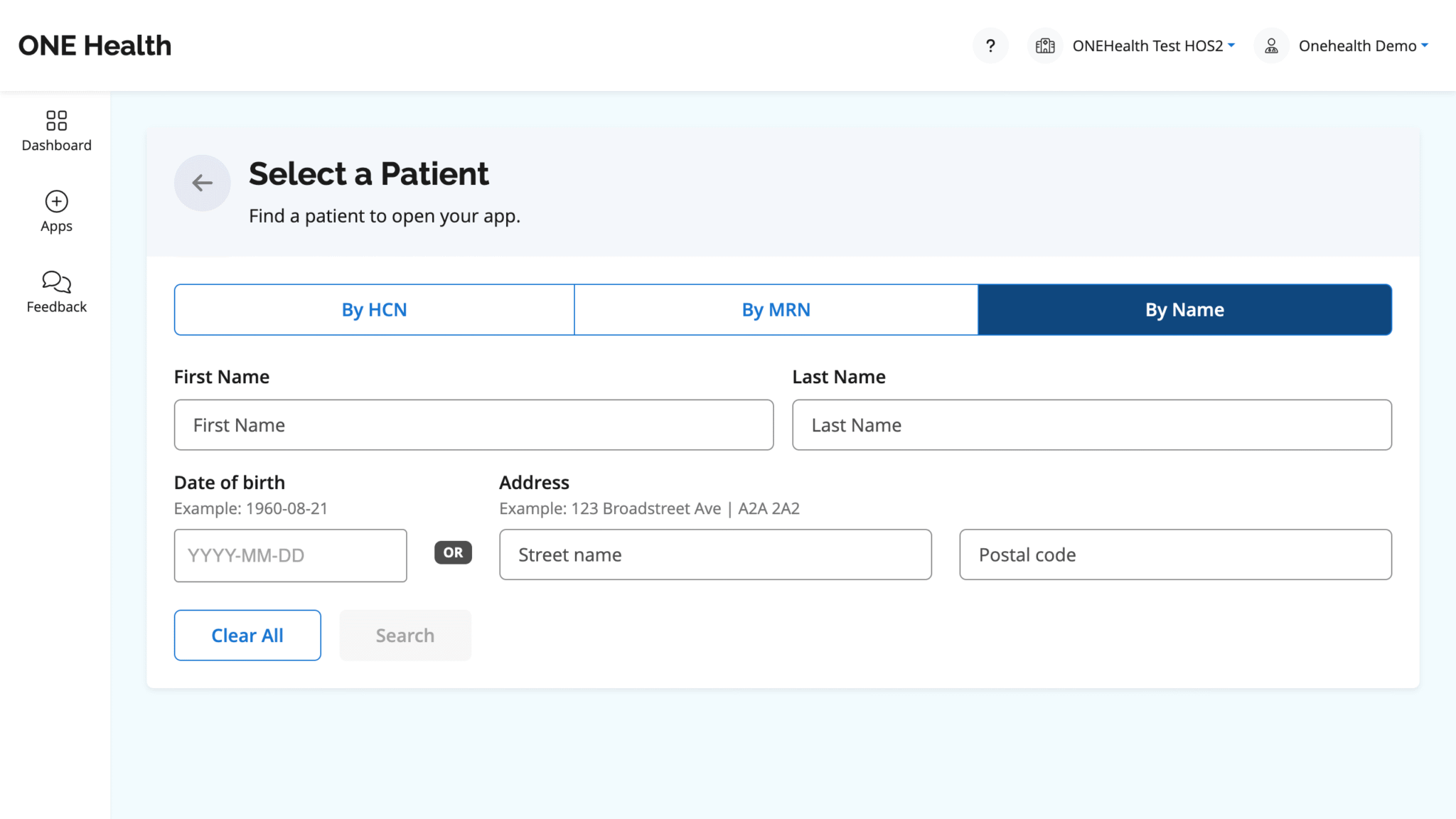 How to Search for a Patient – ONE Help Centre